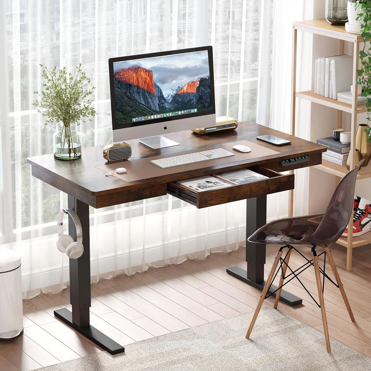 48 x 24 Desk Adjustable Height Desk with 12W Wireless Charging – emfo-go